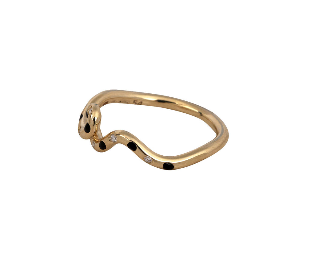 Bea Bongiasca Diamond Sprinkle Black Polka Dot Wave Ring