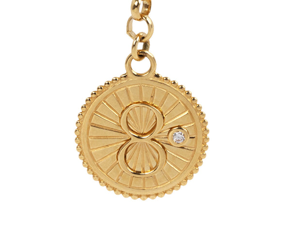 Foundrae Jewelry Mixed Belcher Chain Baby Karma Medallion Necklace