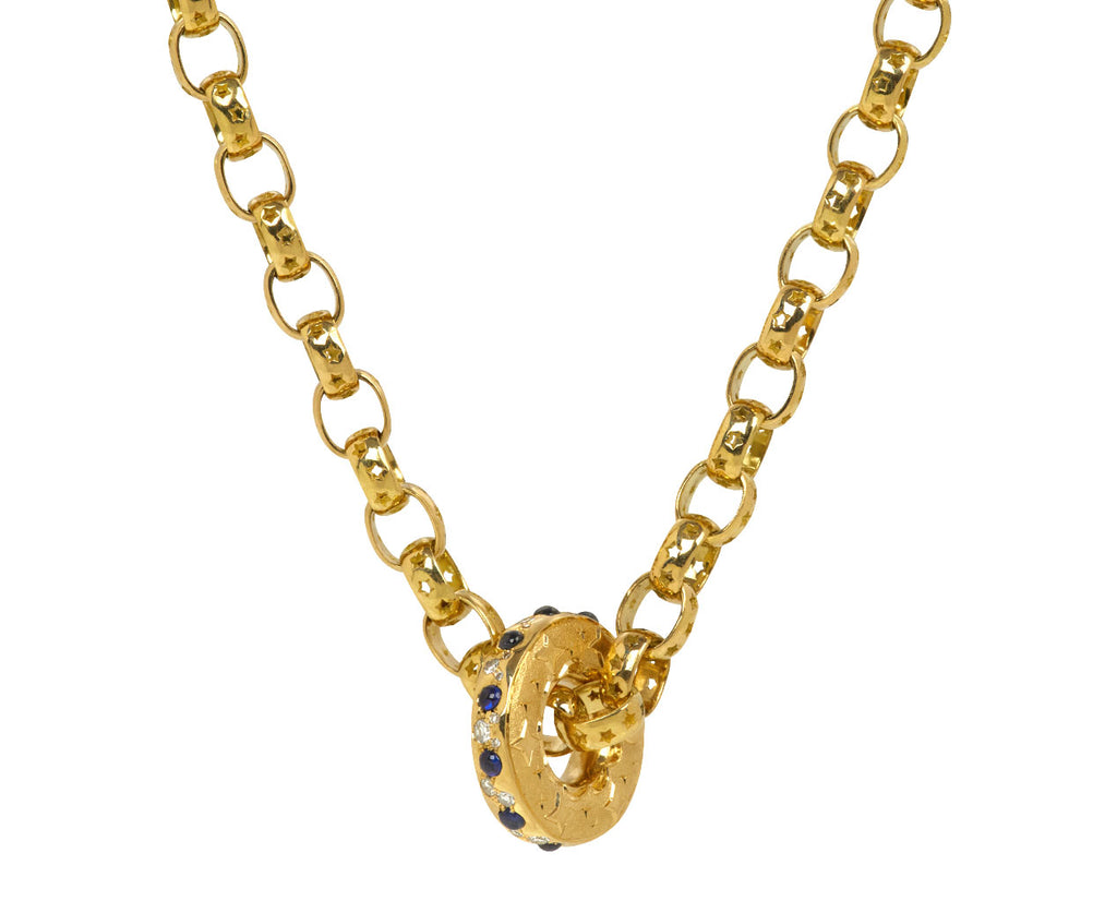 Hargreaves Sapphire and Diamond Plump Mini Hag Stone Pendant ONLY