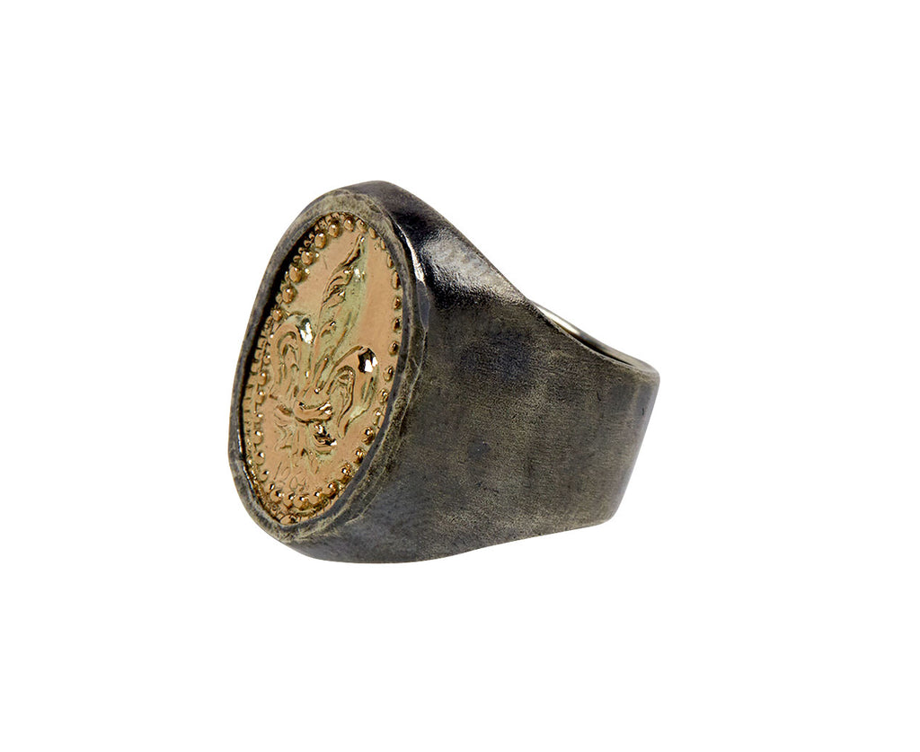Rusty Thought Fleur de Lis Signet Ring