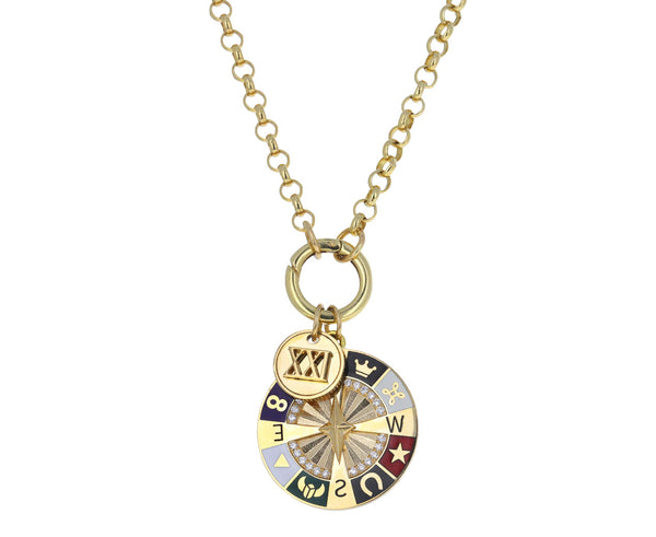 Internal Compass Symbol Wheel Medallion Pendant ONLY