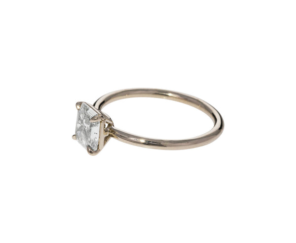 Square Champagne Diamond Solitaire