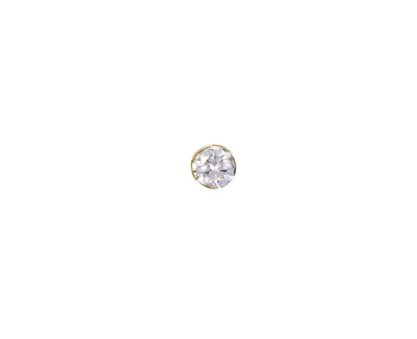 2.5mm Yellow Gold Invisible Set Diamond SINGLE Stud