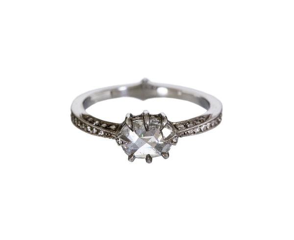 Rose Cut Diamond Cat Claw Solitaire